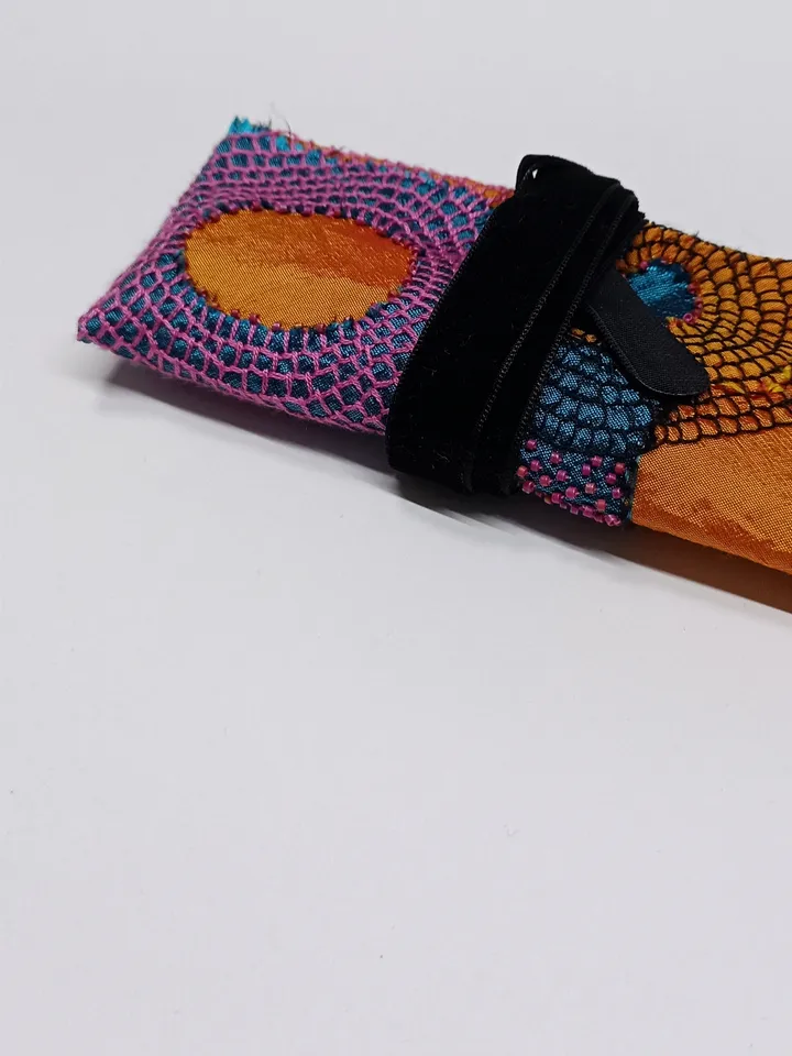 Pencil case with embroidery in Japanese boro style. $30.00 | Buy online ...