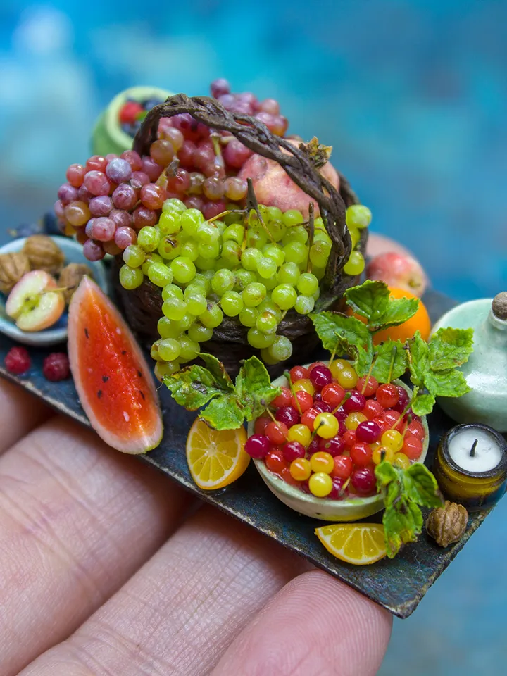 MINIATURE set of fruits and berries on a board 1 $78.00 | Buy online ...