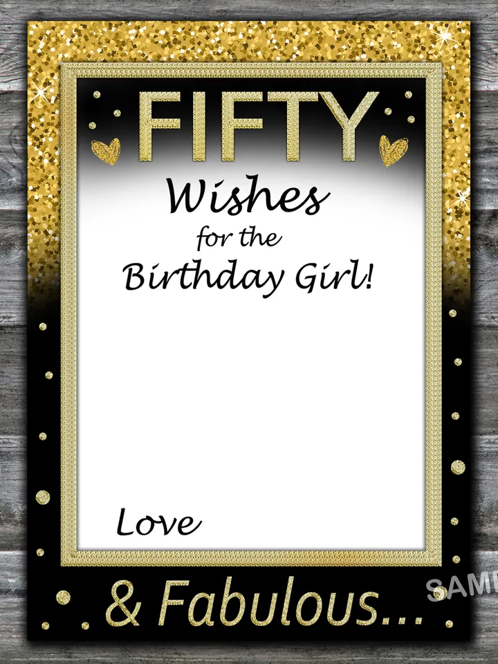 Fifty Birthday Wishes for the birthday girl,Adult Birthday party game ...