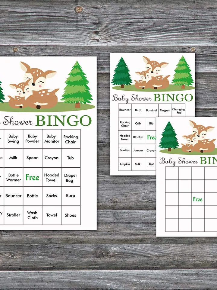 Oh deer Baby Shower Bingo Cards,Deer Baby Shower Bingo Games,Printable ...