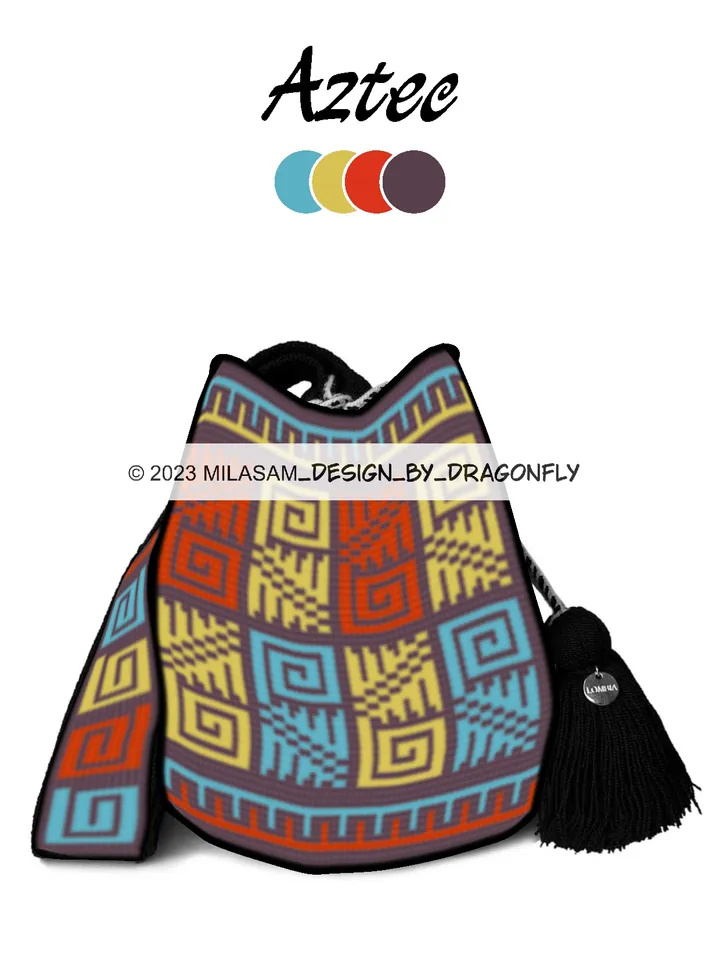 to crochet a colorful bag - PATTERNS - Wayuu mochila stile - Aztec ...