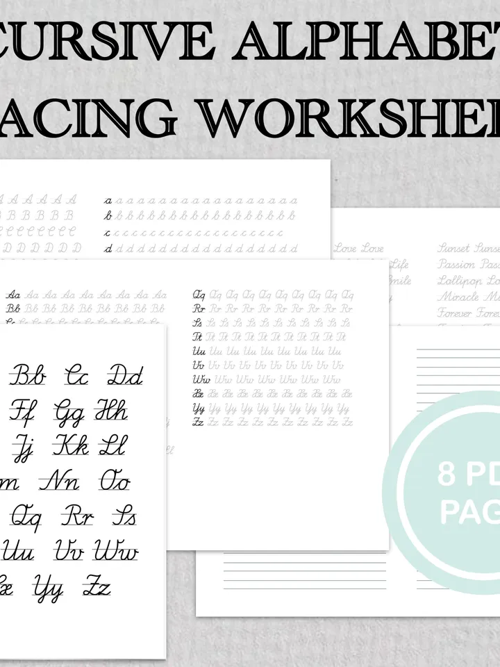CURSIVE ALPHABET TRACING, Calligraphy sheets, Handwriting practice ...