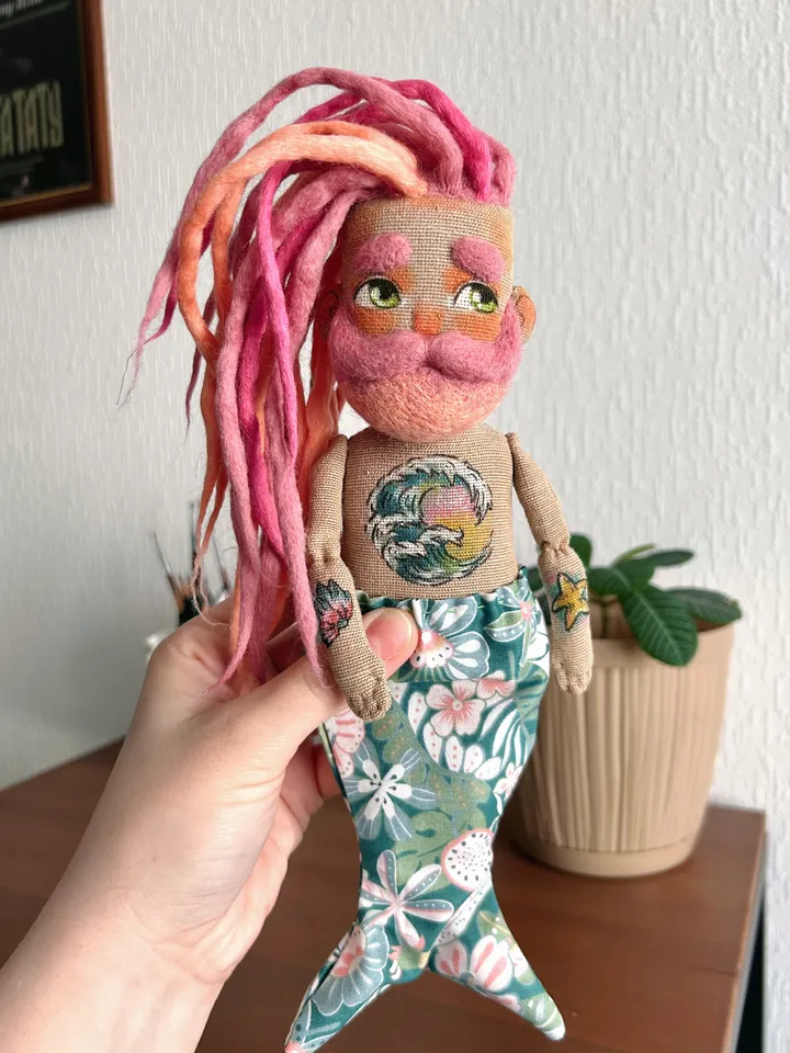 Special listing for Carol, pink merman and lady with flowers $193.00 ...