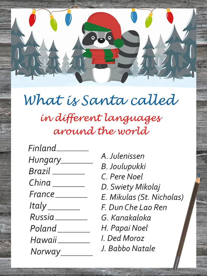 Christmas party games,Christmas Around the World Game Printable ...