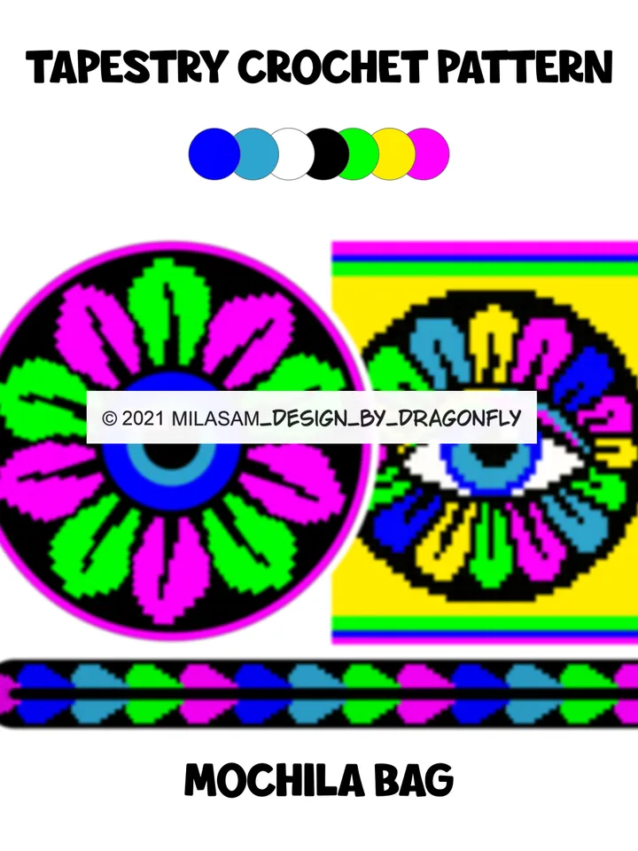 Wayuu mochila bag patterns / SET of 3 tapestry crochet BAG patterns ...