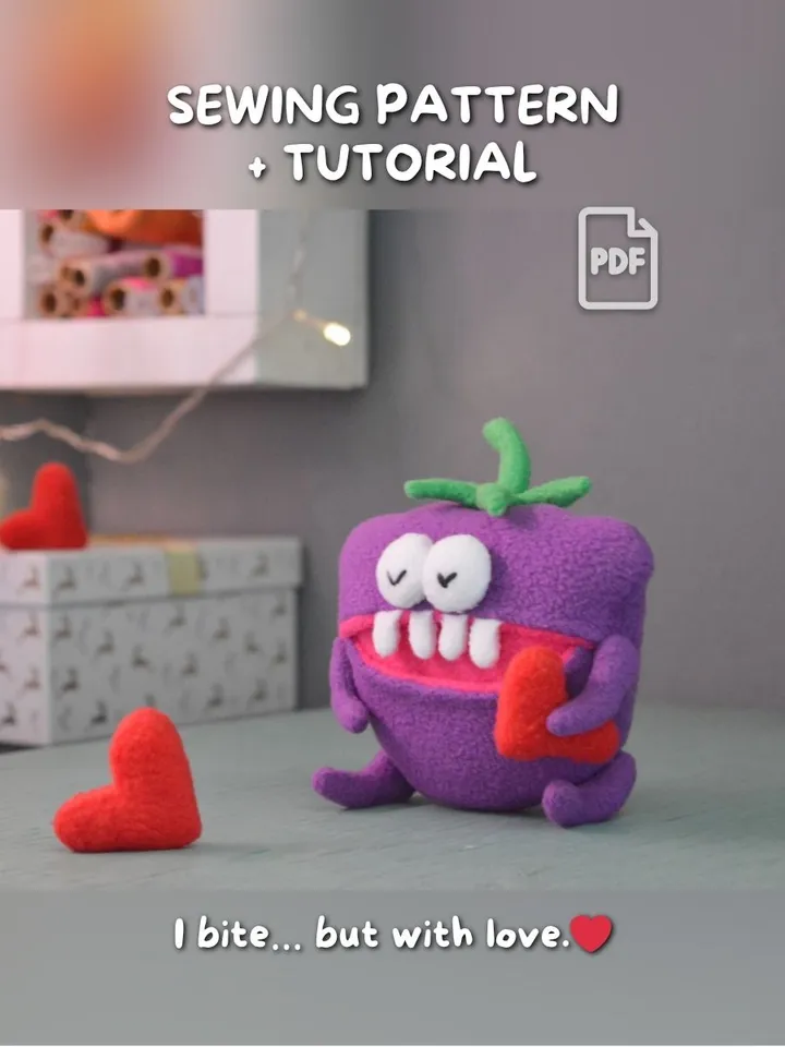 PDF Plush Toy Pattern – Fleece Softie Berry "Blackberry" $11.00 | Buy ...