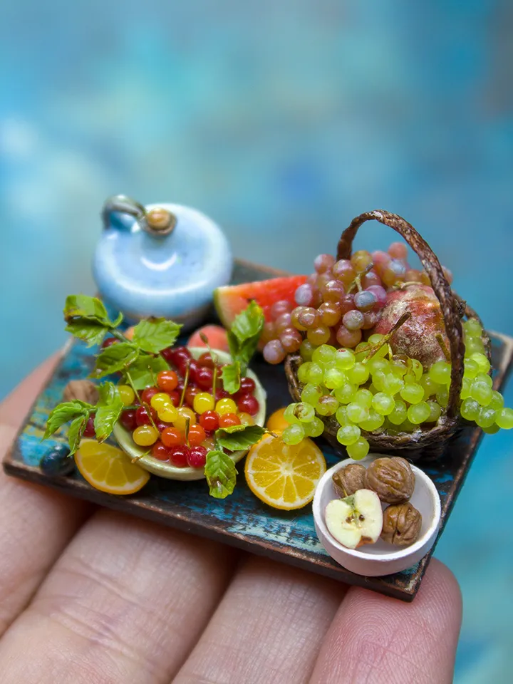 MINIATURE set of fruits and berries on a board 7 $72.00 | Buy online ...