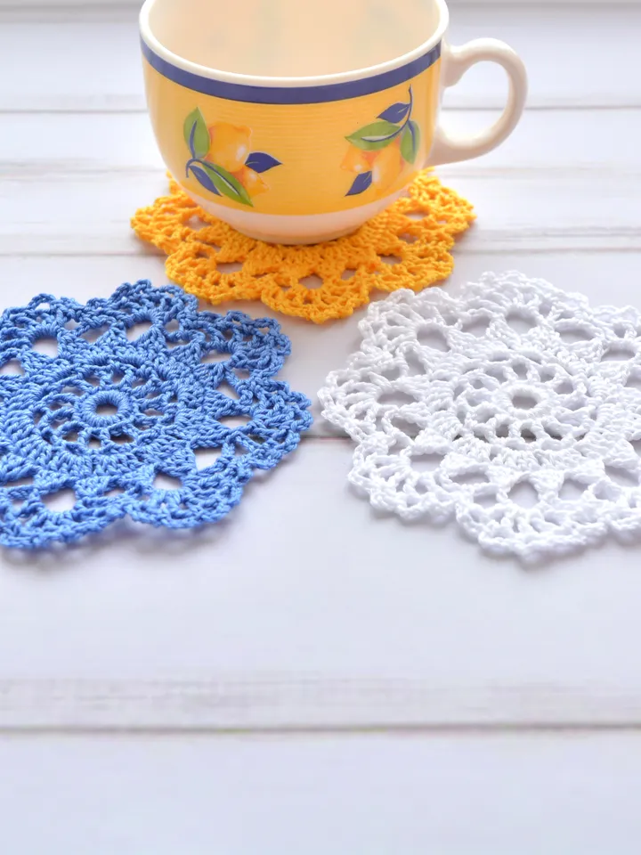 Crochet Coasters Pattern, Spring coasters, Gift for mom, Beginner ...