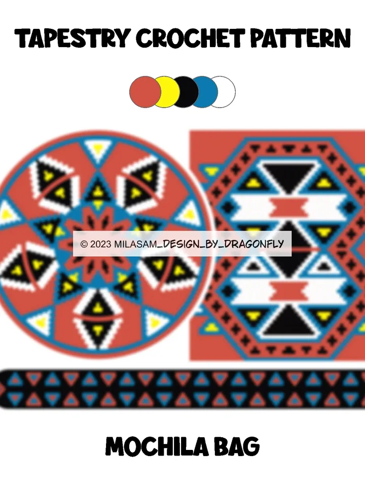 Wayuu mochila bag patterns / SET of 3 tapestry crochet BAG patterns ...