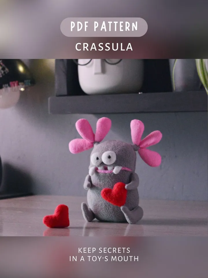 "Crassula" Plush Toy Sewing Pattern — PDF Tutorial for DIY Fleece ...