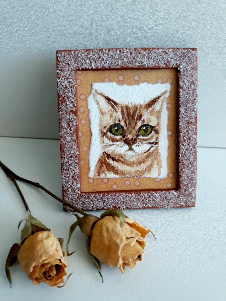 Tiny Original Watercolor Painting/Collectable Abstract Mini Wall Art ...