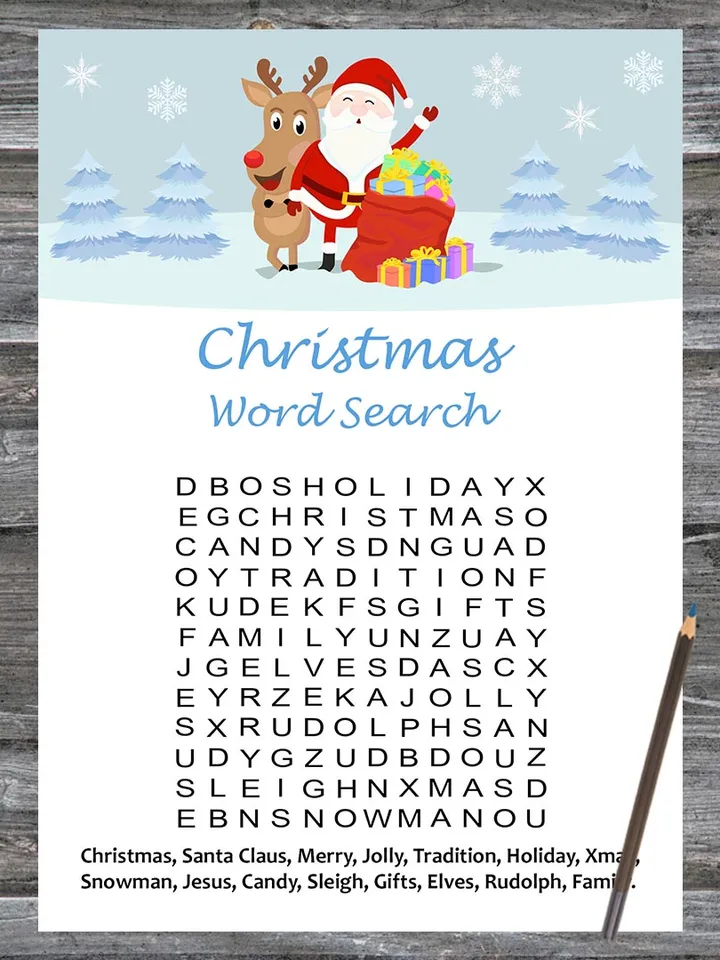 Christmas party games,Christmas Word Search Game Printable,Santa claus ...