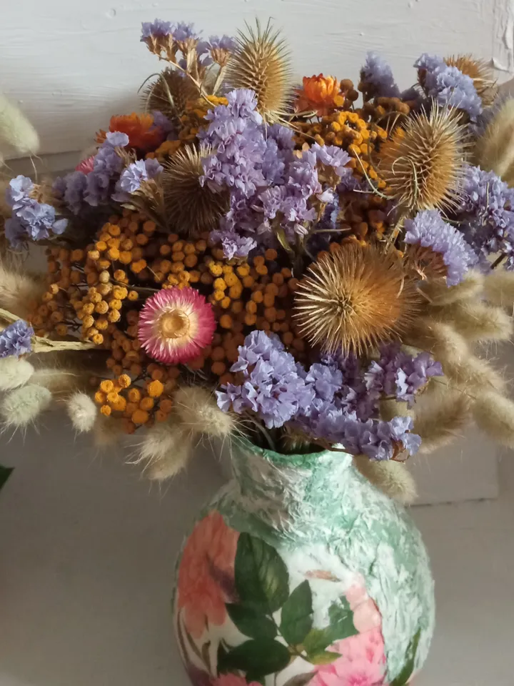 Bouguet natural dried flowers/hand art flowers/ floral arrangements ...
