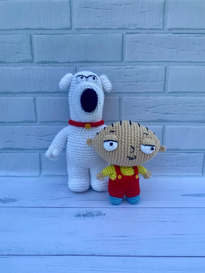 Brian and Stewie Family Guy PDF crochet pattern amigurumi