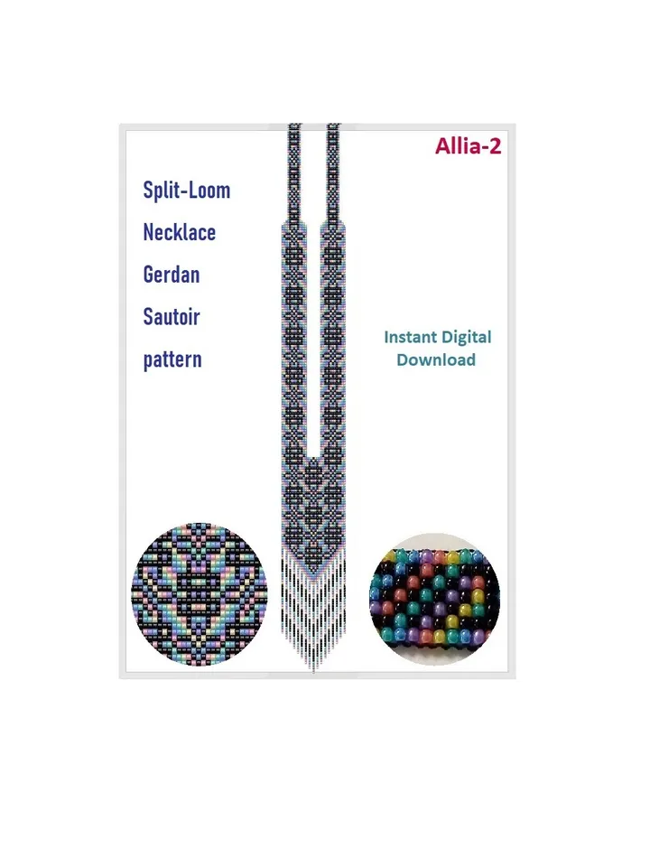 Bead loom pattern, scheme for a Gerdan-Split-Loom Necklace, Beaded ...