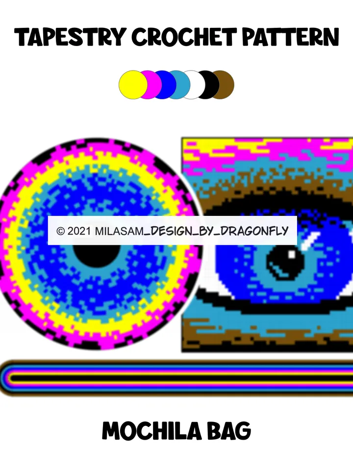 PATTERN: Tapestry crochet bag / wayuu mochila bag // Hamsa Evil Eye ...