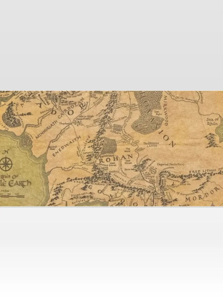 Middle Earth Map Gift Wrapping Paper 58"x 23" (1 Roll) $24.97 | Buy ...