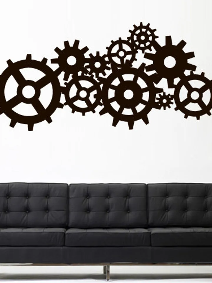 Steampunk Gear Cogs Wall Decal Mechanism Sticker z3163 $23.99 | Buy ...