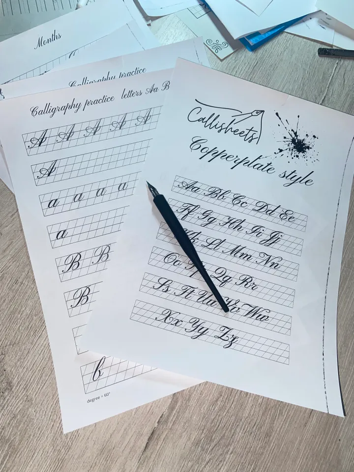 Copperplate Calligraphy Practice Sheets – Printable Worksheets for ...