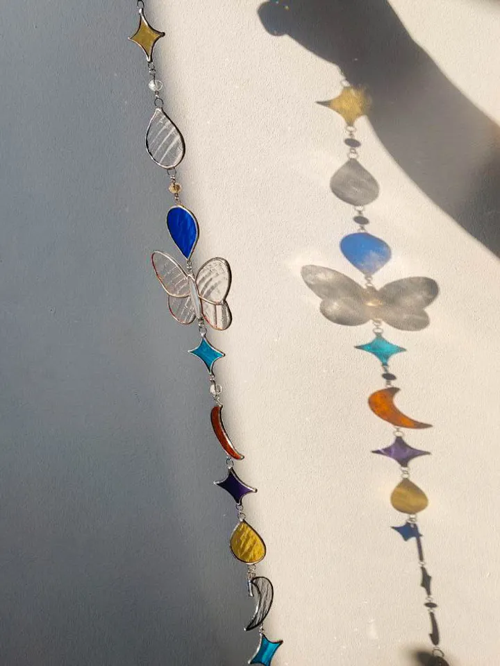 Stained glass garland, Home decor, Housewarming gift, Wall decor $85.00 ...