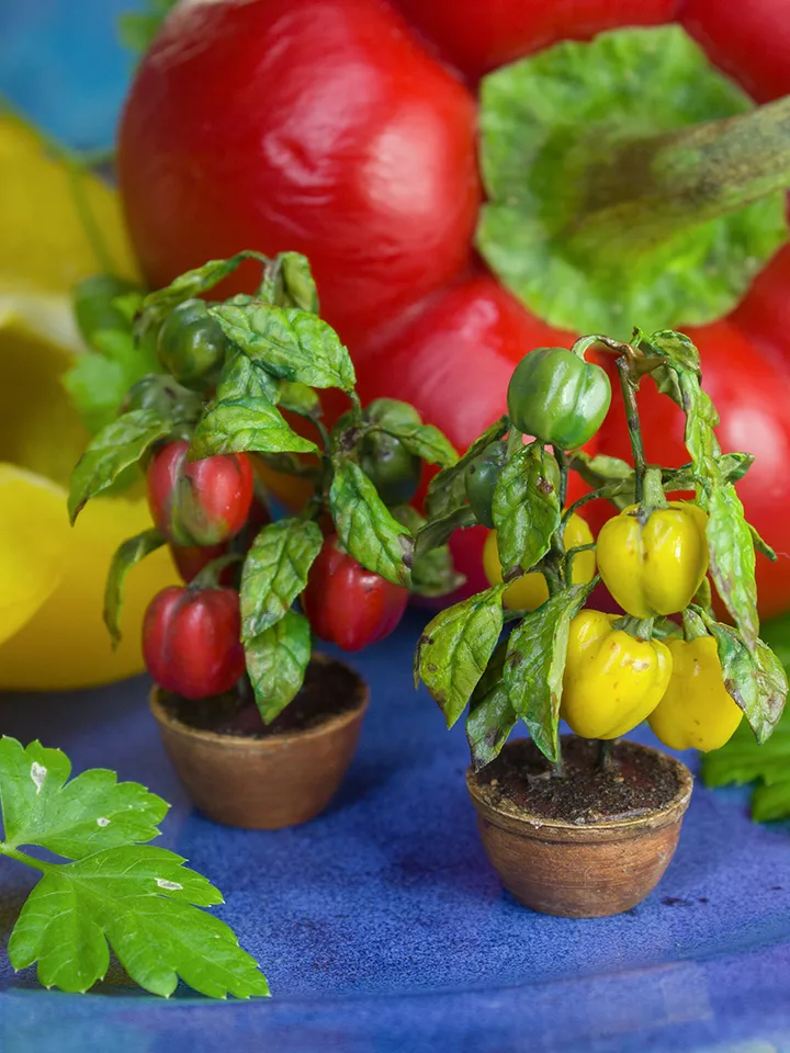 TUTORIAL Miniature pepper plant with polymer clay $11.25 | Buy online ...