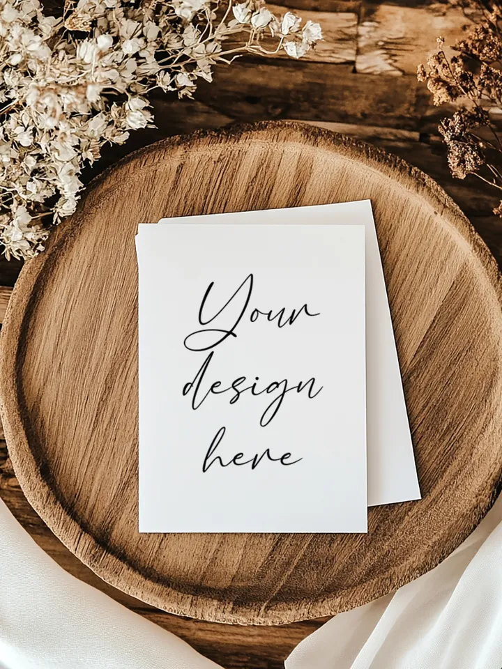 5x7 inch invitation Mock up psd Photoshop; $5.00 | Buy online with delivery