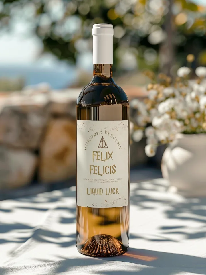 Felix Felicis Liquid Luck Wine Label Wizarding World Wine Label ...