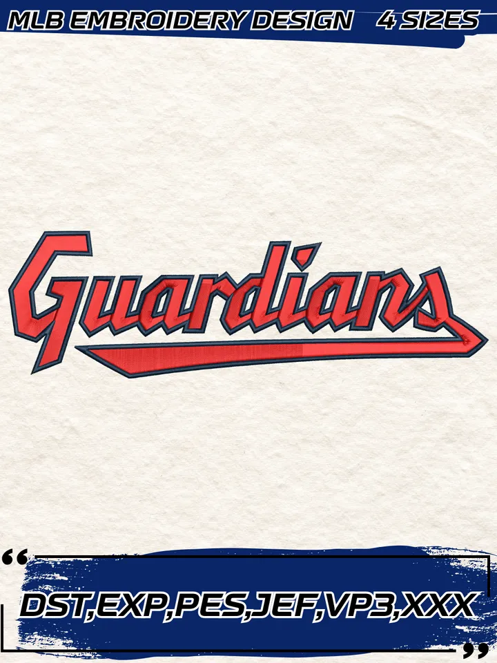 Cleveland Guardians Wordmark Logo Embroidery Design