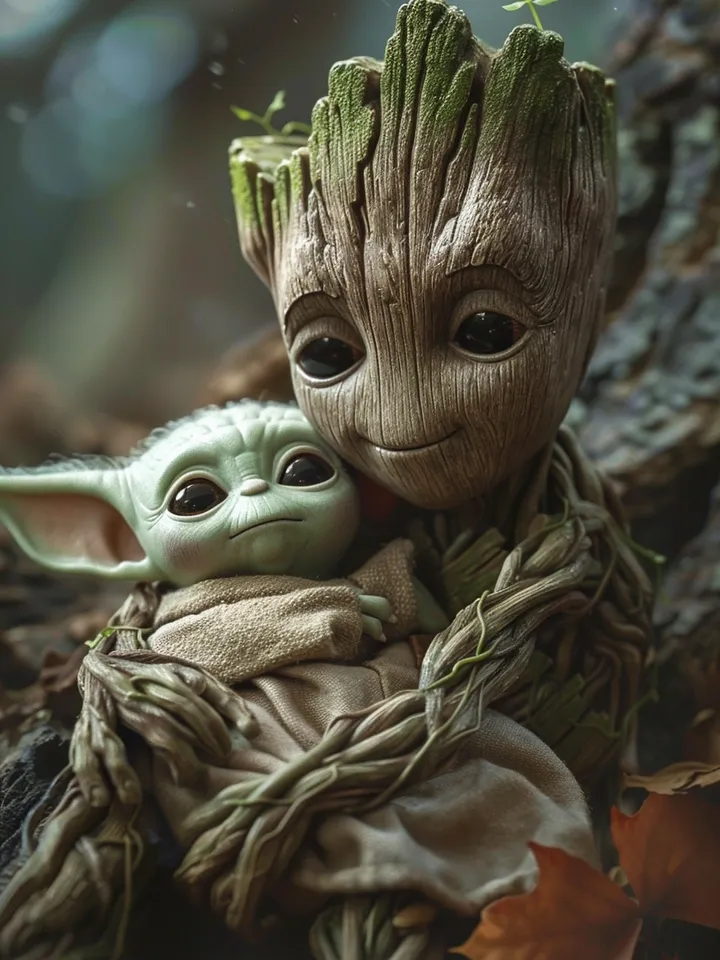 Set of 6 Baby Groot, Baby Yoda, Rocket, and Chewbacca Postcards ...