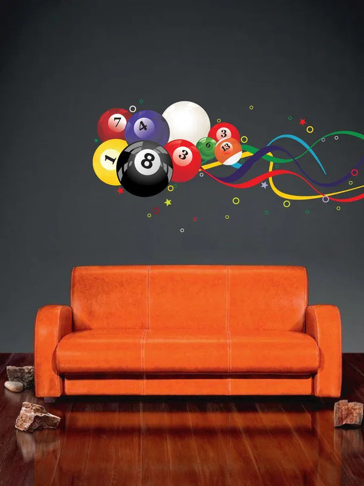 Billiard balls wall decal Pool room Decoration cik662