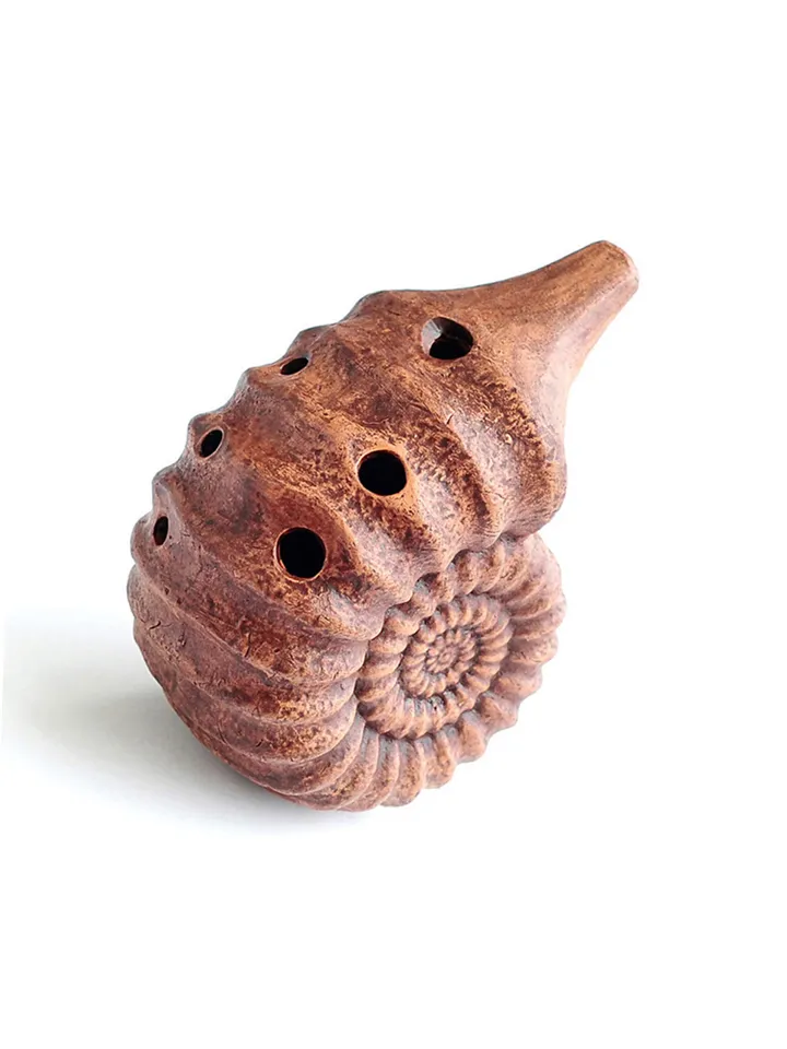 Ocarina "Sound of ancient" / pentatonic / ceramic ammonite / singing ...