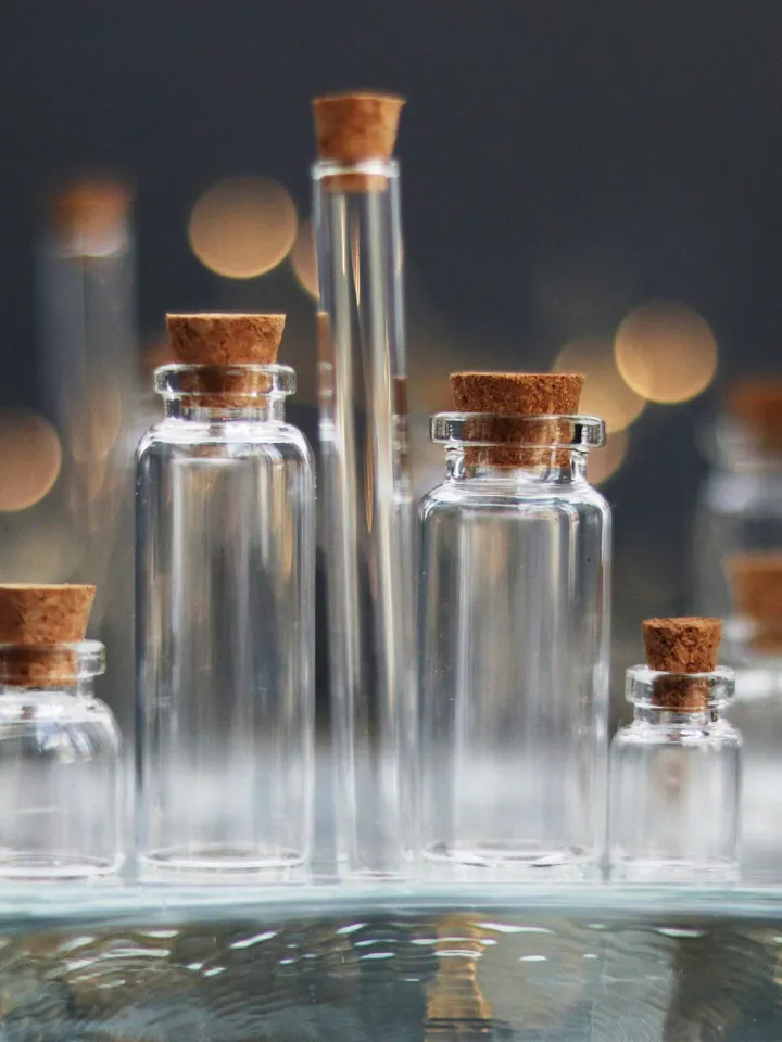 Small glass bottles, Miniature Glass Jars, Clear small bottles, Empty ...
