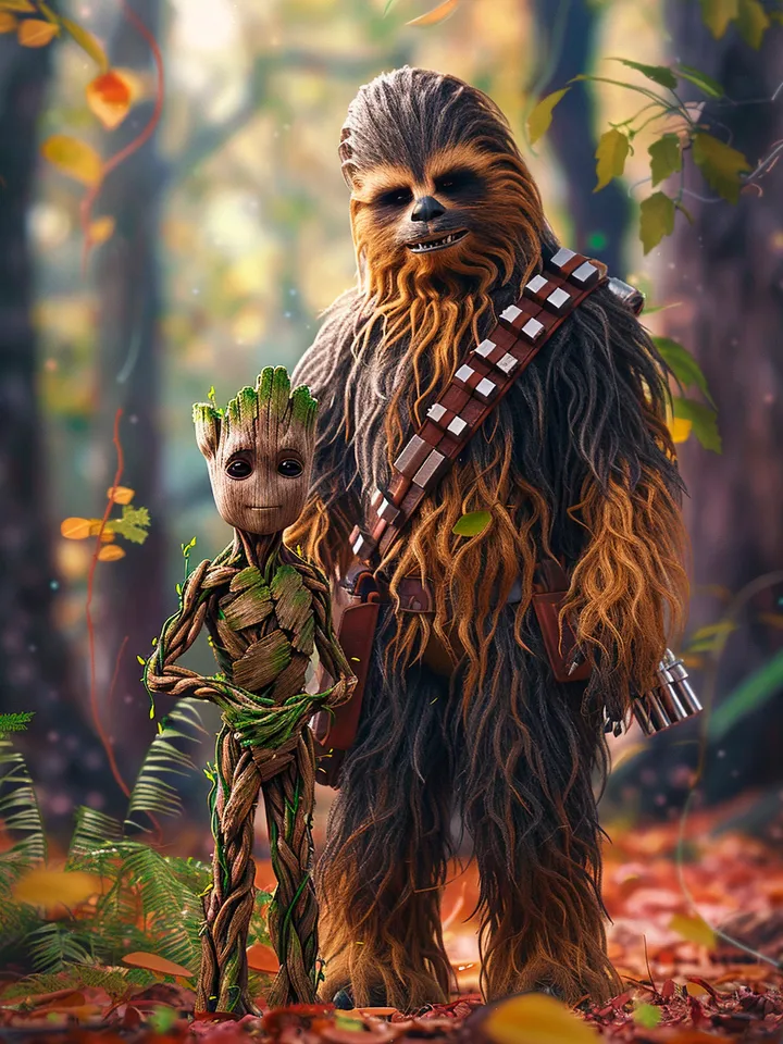 Set of 6 Baby Groot, Baby Yoda, Rocket, and Chewbacca Postcards ...