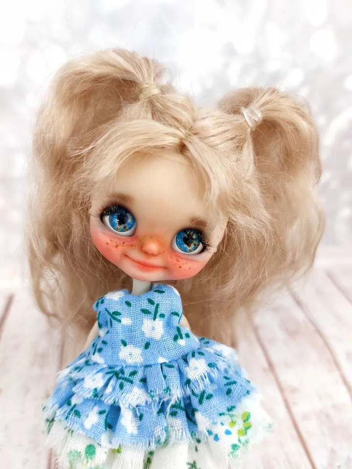 Petite Blythe miniature doll. Cute and delicate girl. Doll with blonde ...