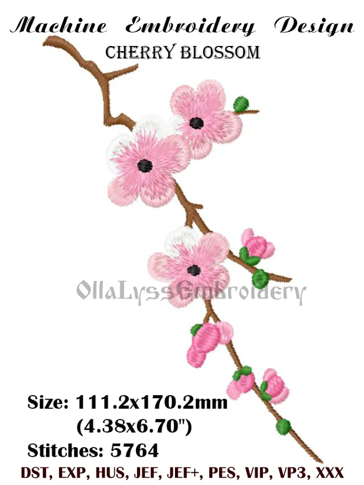 Cherry blossom embroidery design $0.00 | Buy online with delivery
