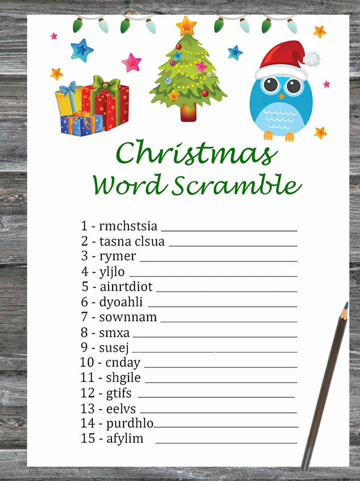 Christmas party games,Christmas Word Scramble Game Printable,Christmas ...