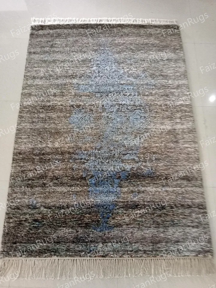 Contemporary Art Work Hand Knotted rug 9/9 Quality Bamboo & Blended ...