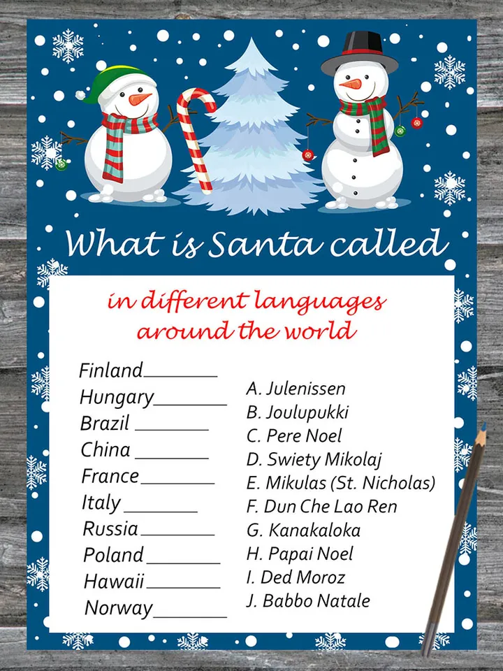 Christmas party games,Christmas Around the World Game Printable,Cute ...