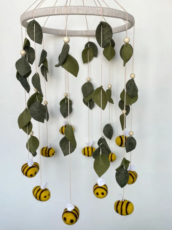 Bee Mobile Bumblebee Nursery Decor Woodland Baby Mobile Honey Bee ...