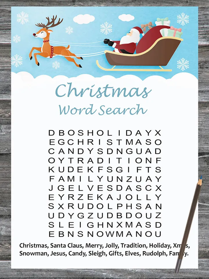 Christmas party games,Christmas Word Search Game Printable,Santa claus ...