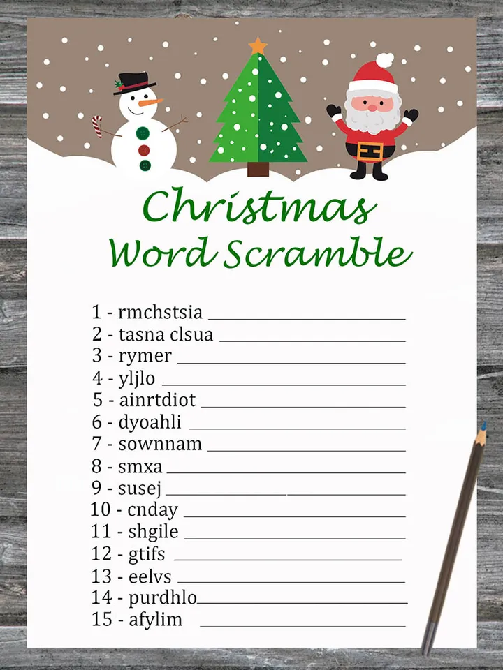 Christmas party games,Christmas Word Scramble Game Printable,Santa ...