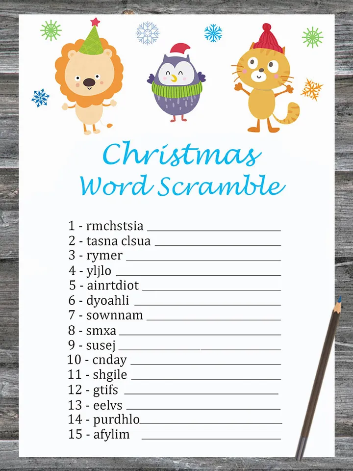 Christmas party games,Christmas Word Scramble Game Printable,Happy ...