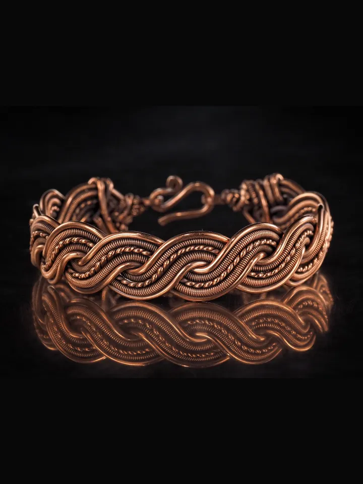 Wire wrapped copper bracelet for woman Antique style copper jewelry ...