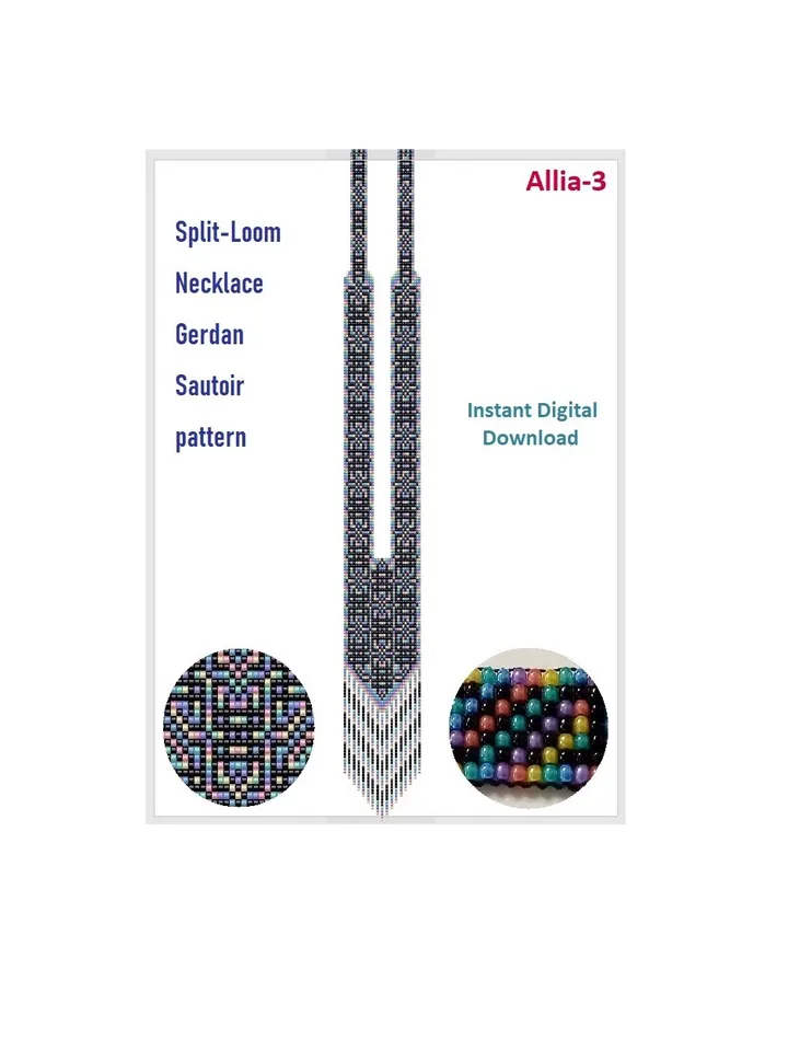 Bead loom pattern, scheme for a Gerdan-Split-Loom Necklace, Beaded ...