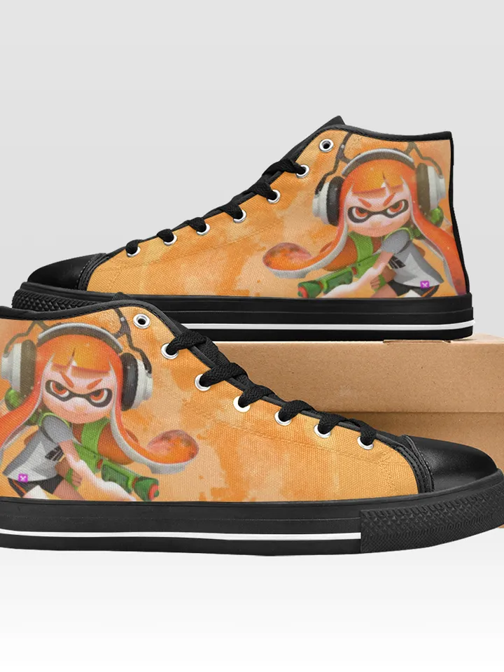Splatoon Shoes, High-Top Sneakers, Handmade Footwear $72.00 | Buy ...