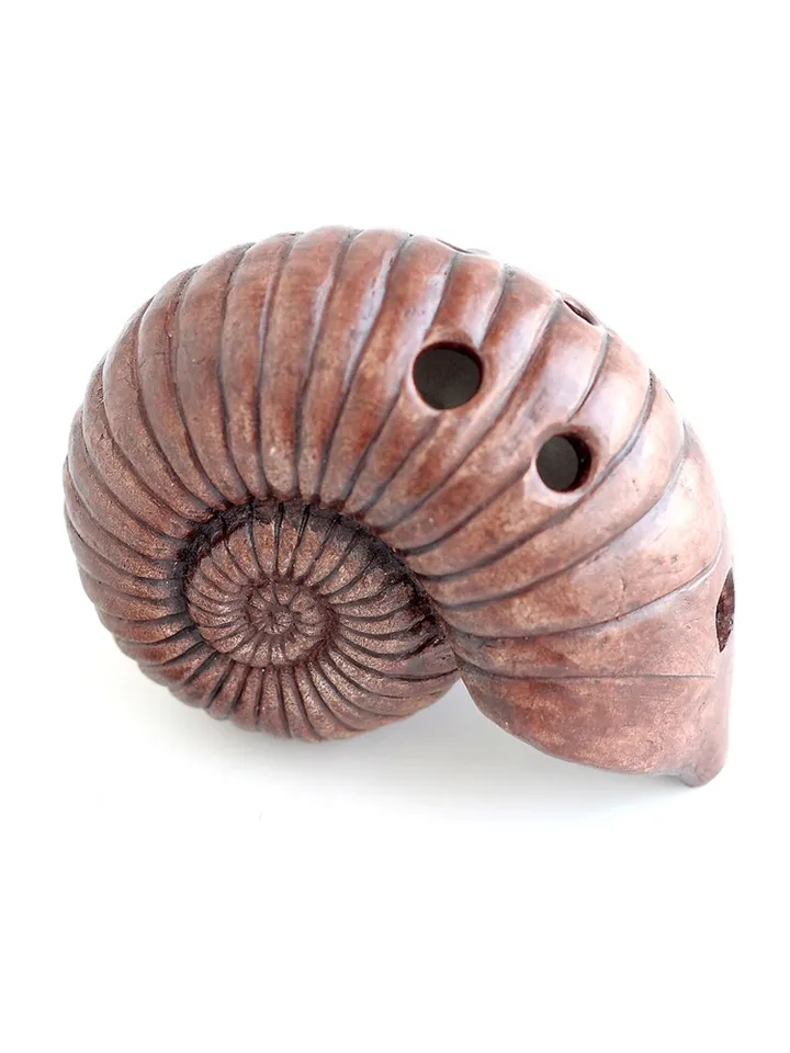 Ocarina "Spirit of water" ceramic flute / pentatonic / ceramic ammonite ...