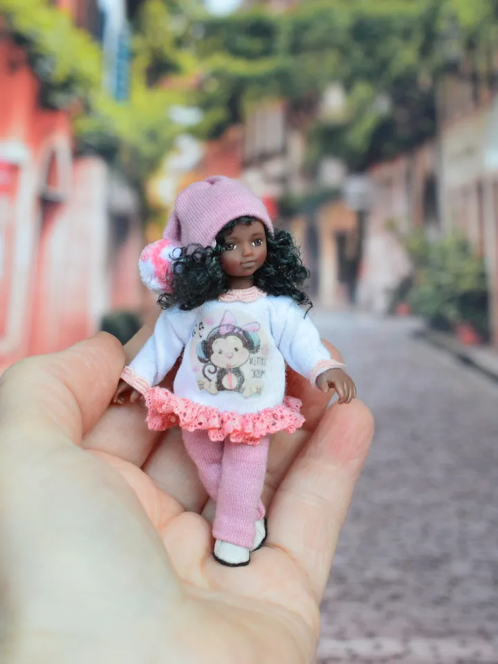 Miniature doll in 12th scales. Handmade doll for dollhouse. Collectible ...