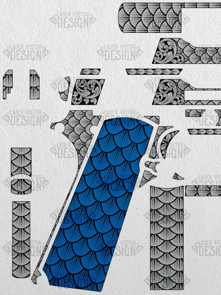 VECTOR DESIGN Colt 1911 Competition Scales and scrolls $100.00 | Buy ...