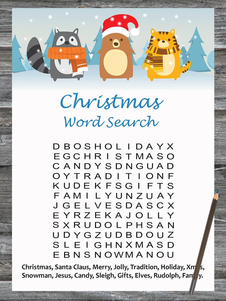 Christmas party games,Christmas Word Search Game Printable,Winter ...