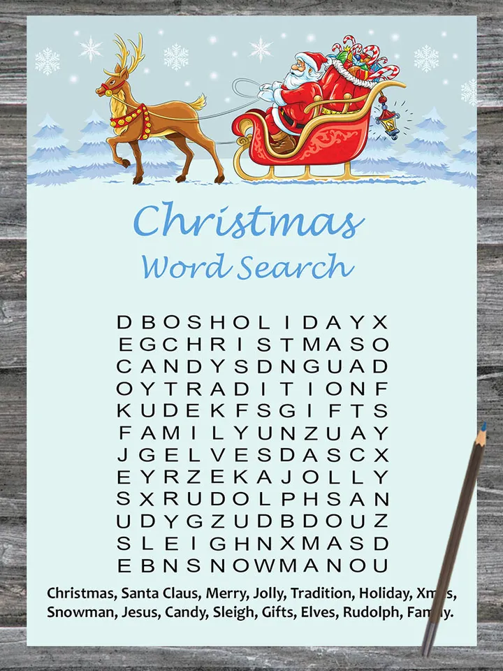 Christmas party games,Christmas Word Search Game Printable,Santa claus ...